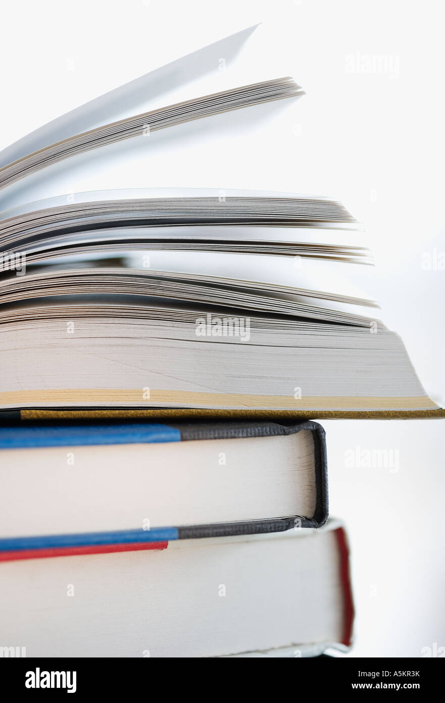Close up of stack of books Stock Photo - Alamy