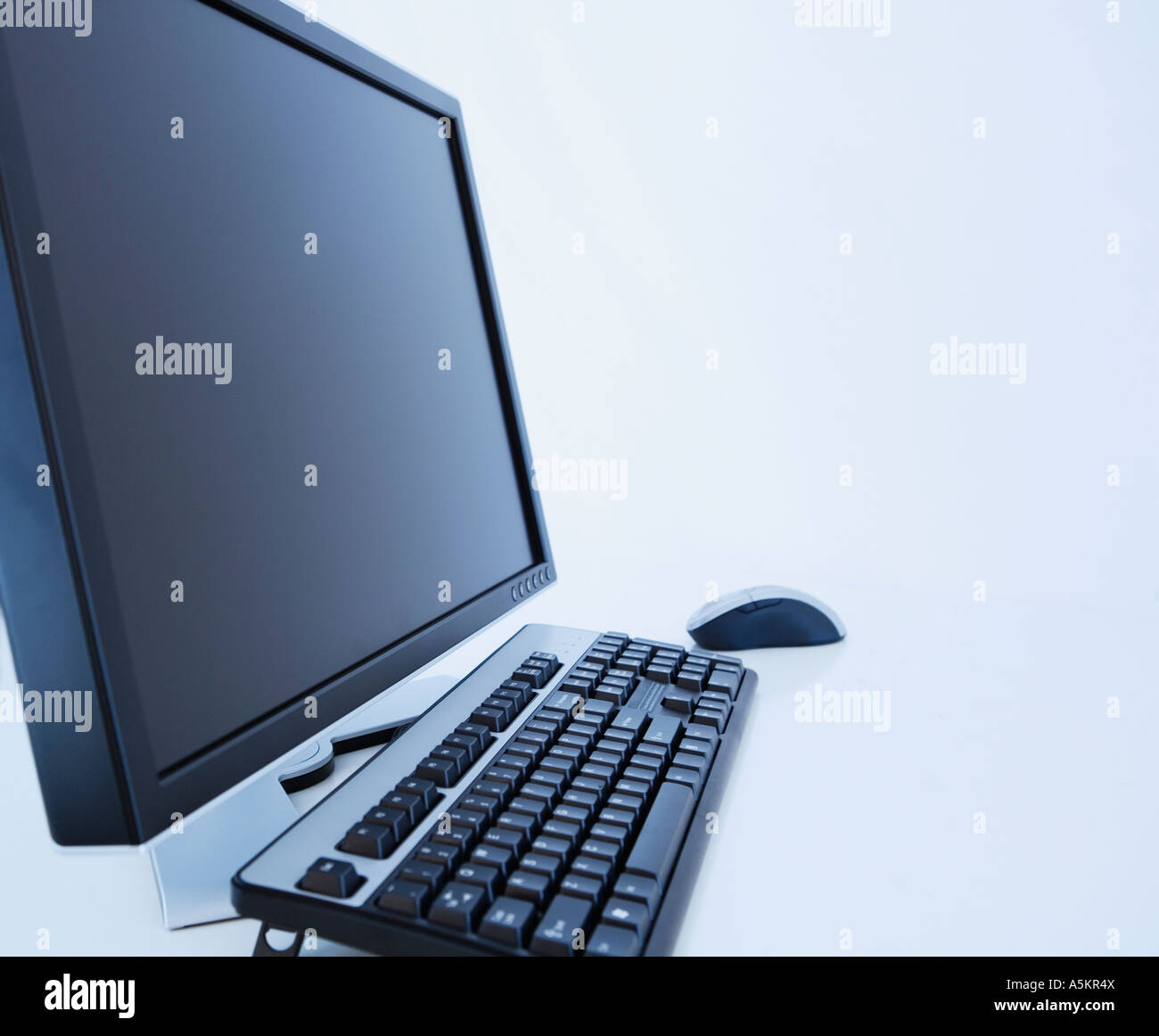 Close up of computer on desk Stock Photo - Alamy