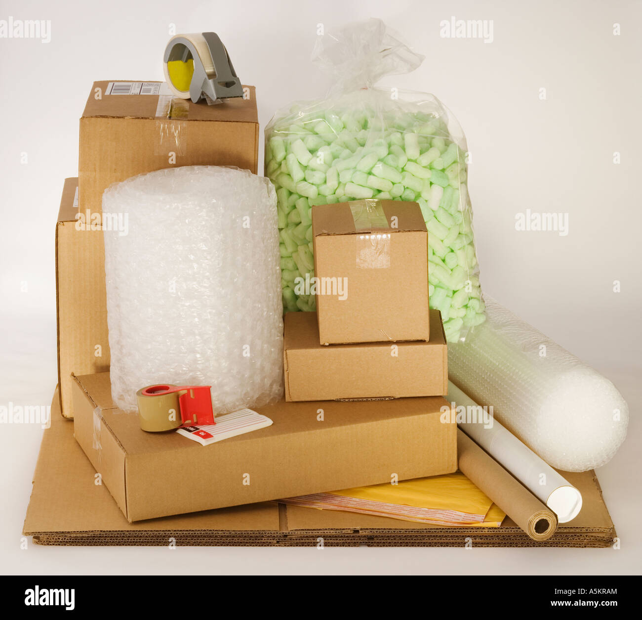 Shipping boxes and packing supplies Stock Photo - Alamy