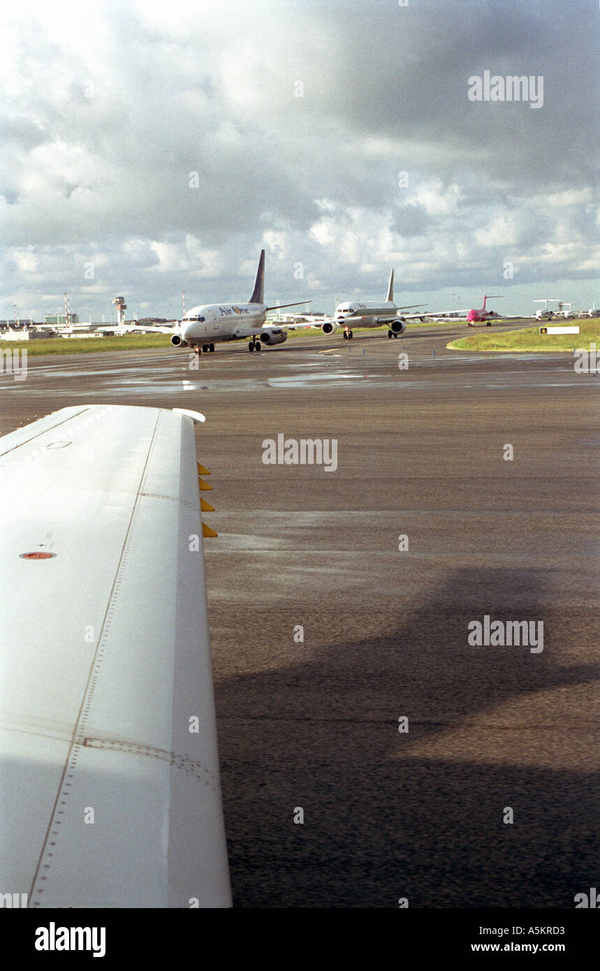 view of planes on ground from plane window Stock Photo - Alamy