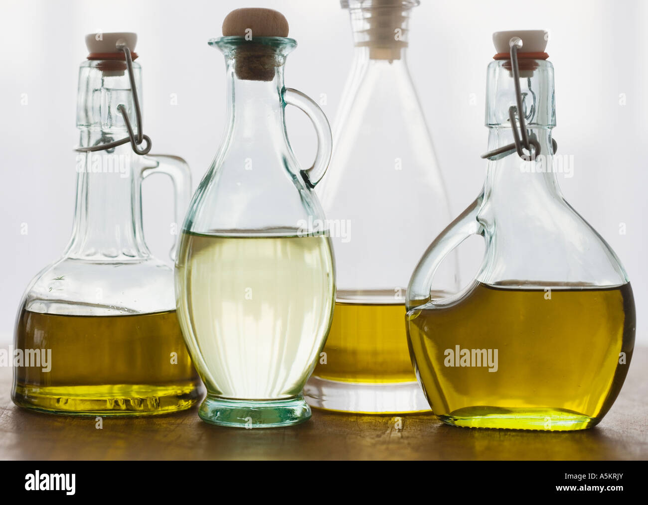 Assorted bottles of oil Stock Photo - Alamy