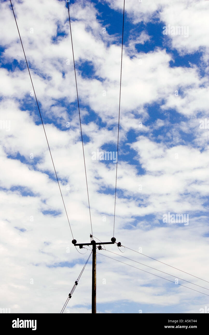Telephone telegraph wires in the countryside Stock Photo - Alamy