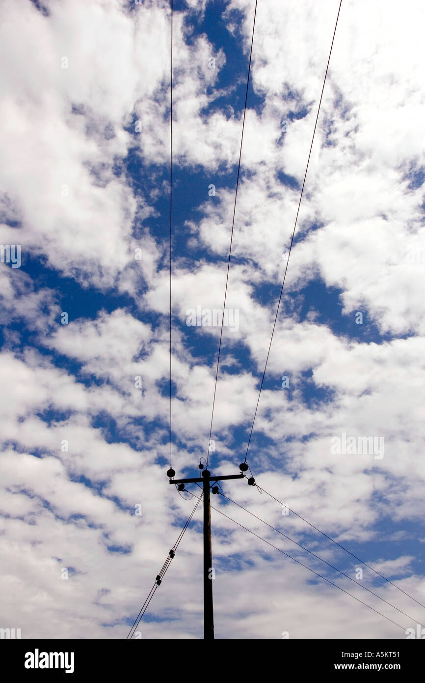 Telephone telegraph wires in the countryside Stock Photo - Alamy