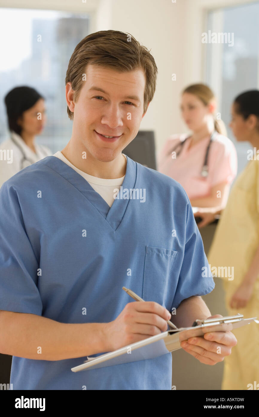 Glad european young doctor hi-res stock photography and images - Alamy