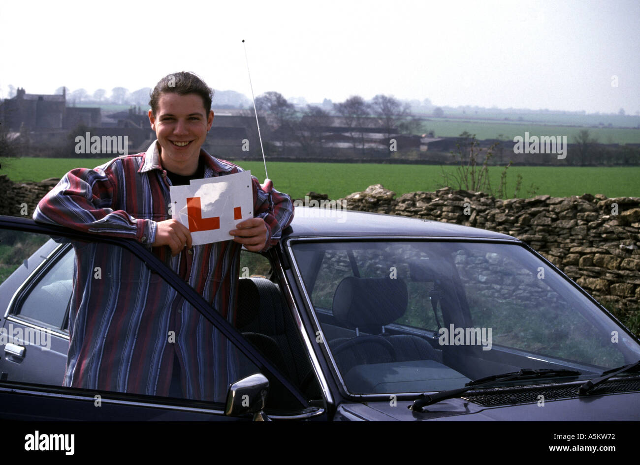 Learner driver with L Plates Stock Photo - Alamy