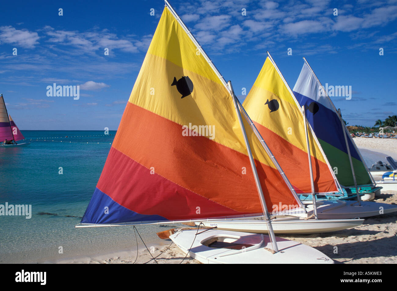 Princess Cays Bahamas Sailboats on the beach at Princess Cays in the ...