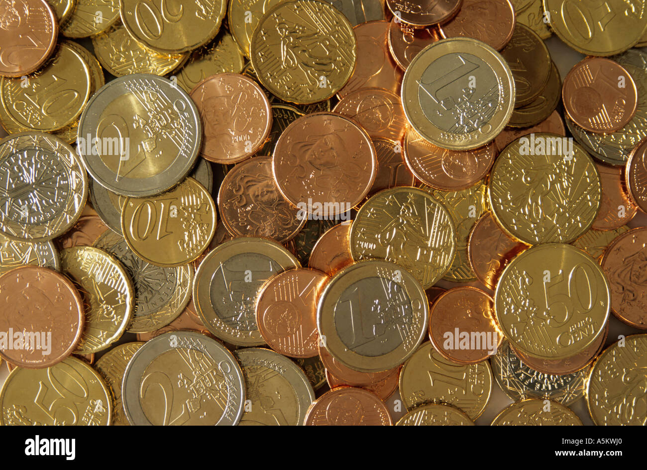 Pile of Euro coins Stock Photo - Alamy