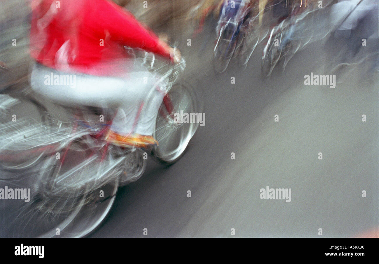 cyclists passing by on cycle path Stock Photo - Alamy