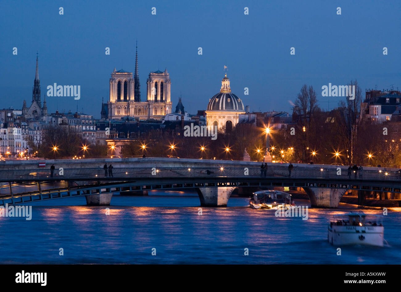 Notre Dame Cathedral Solferino bridge Paris France Stock Photo - Alamy