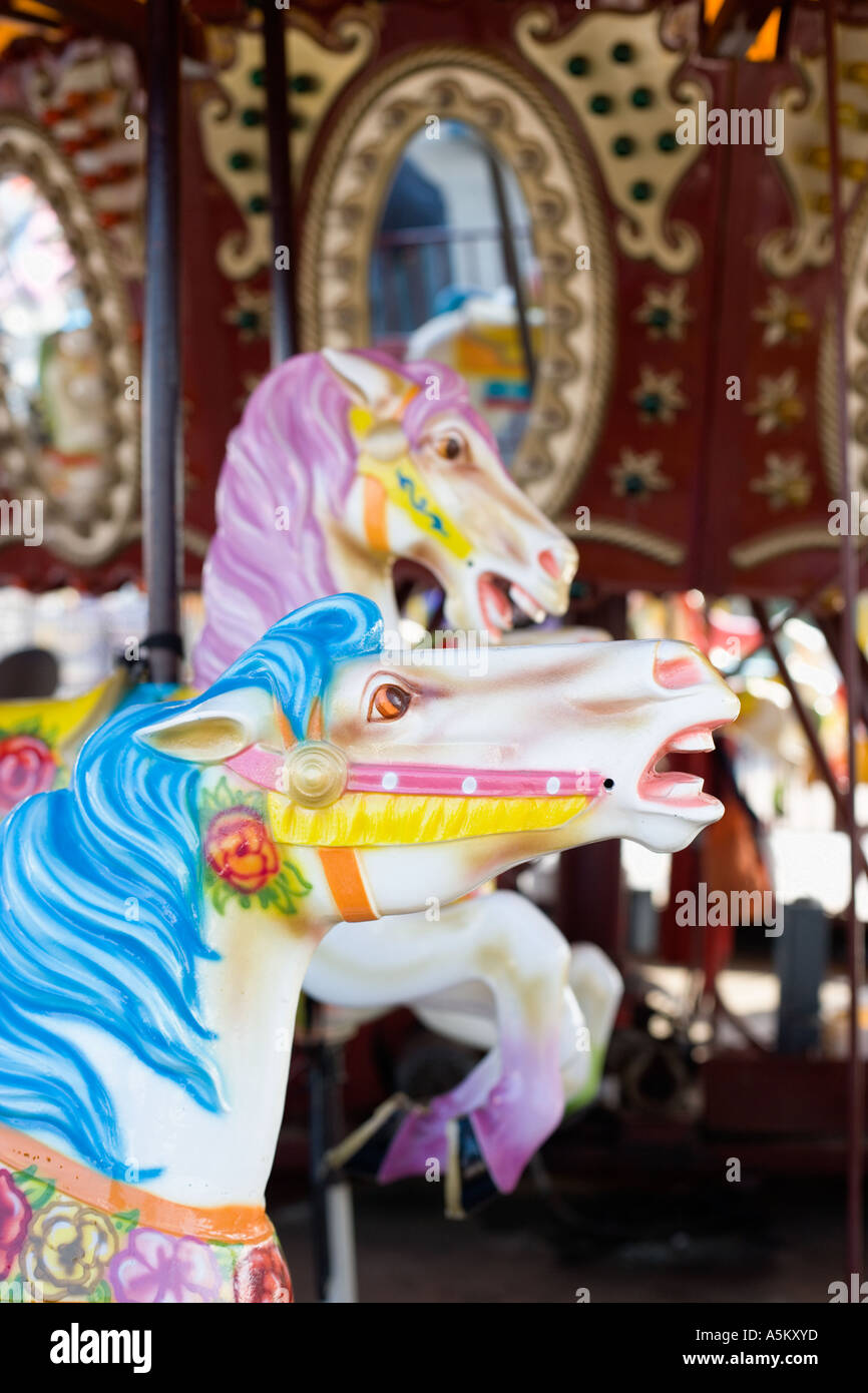 Colorful carousel horses Stock Photo - Alamy