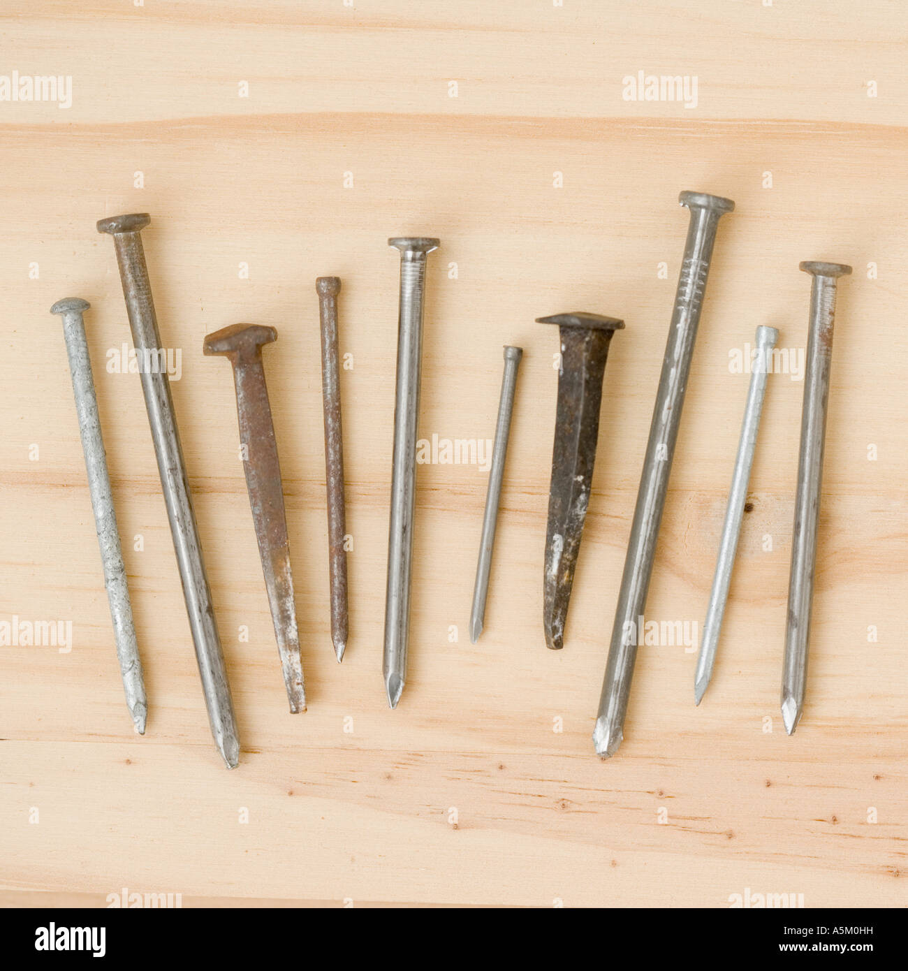 Close up assorted nails Stock Photo - Alamy