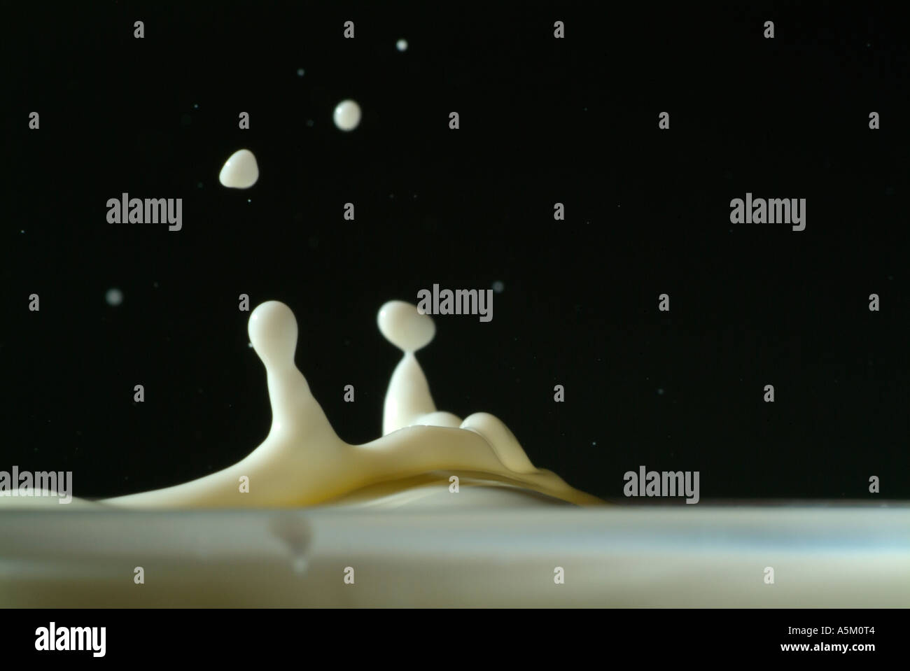 Drop of milk in a glass Stock Photo - Alamy