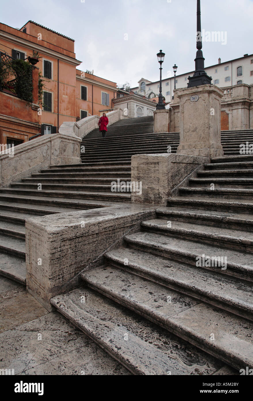 Woman descending the Spanish Steps Rome Italy Stock Photo - Alamy