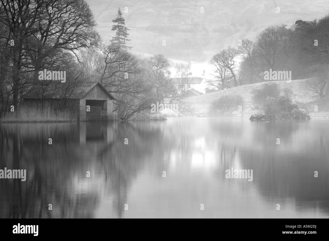 Serene morning scene on Black and White Stock Photos & Images - Alamy