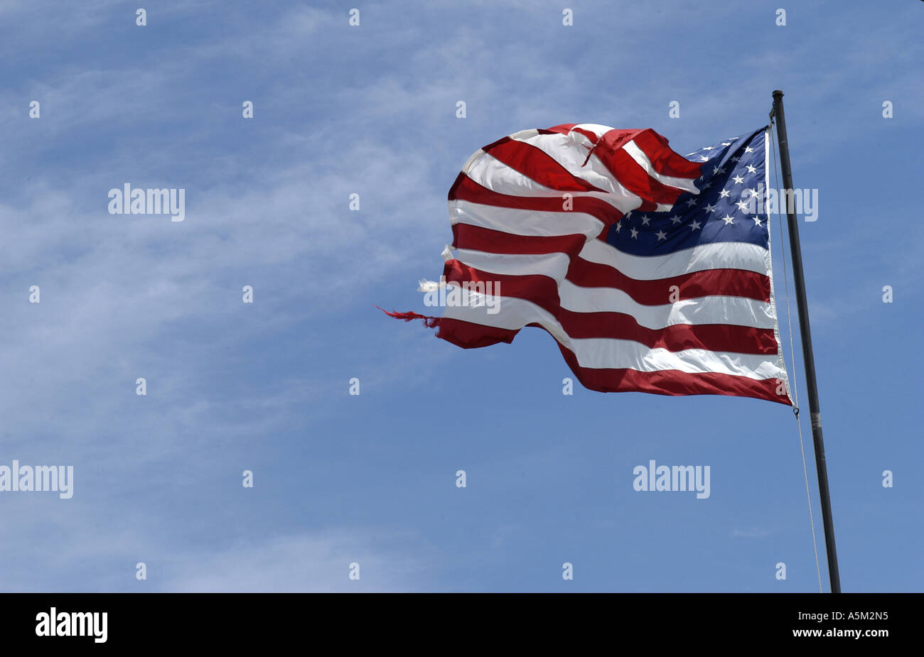 American flag waves in breeze hi-res stock photography and images - Alamy