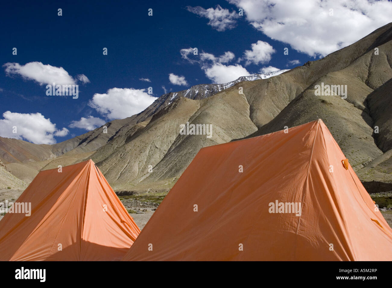 Tent camp on a trekking in the Himalayan region of Ladakh Stock Photo ...