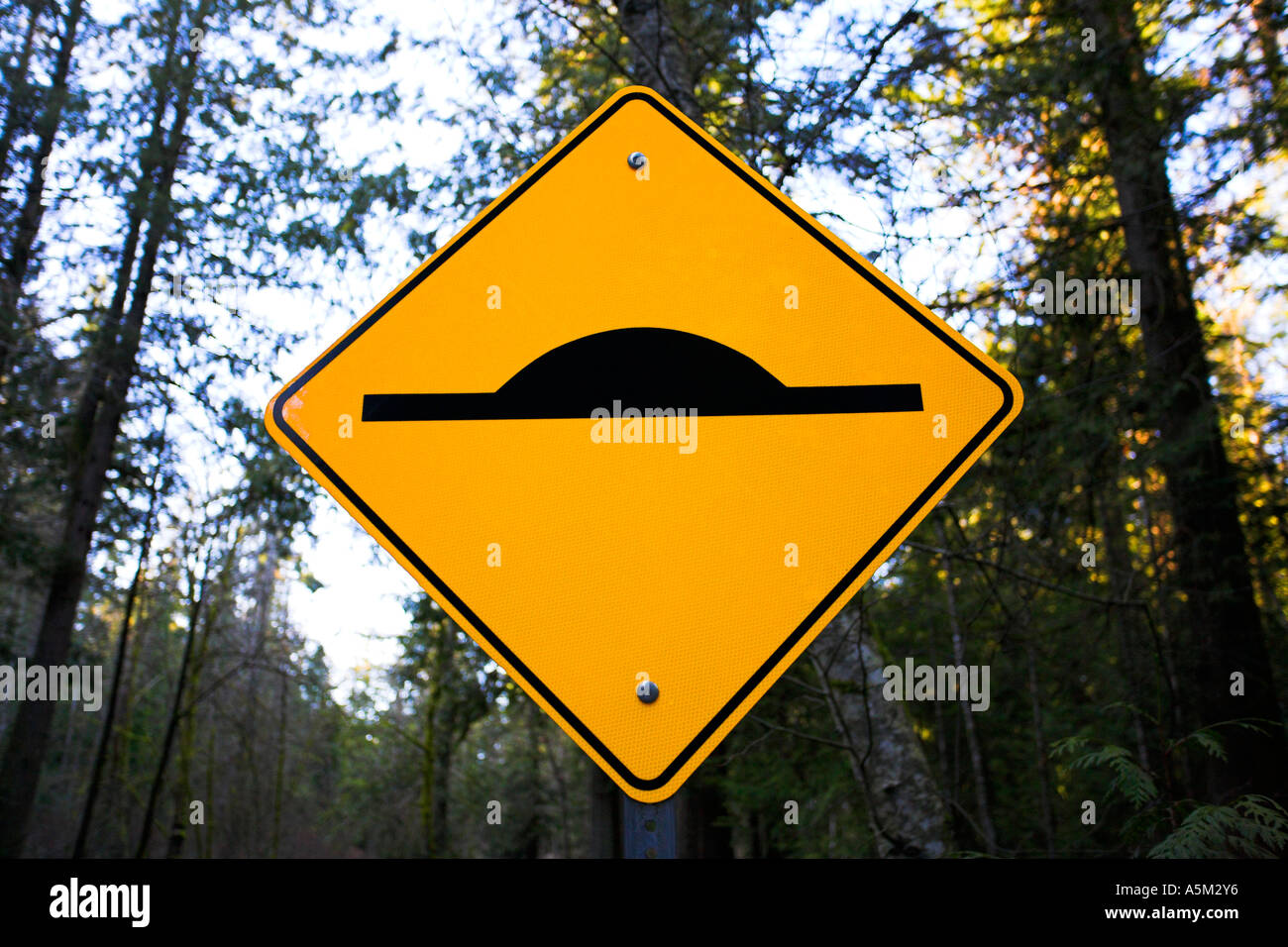 Traffic sign Road Hump Warning Nanaimo Vancouver Island British ...