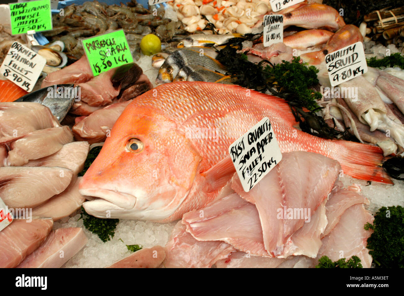 Fish stall at borough market Stock Photo - Alamy