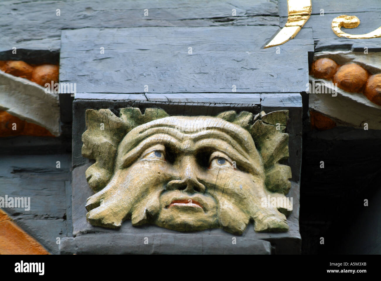 detail half timbered house wood wooden skill craft carve carving old ...