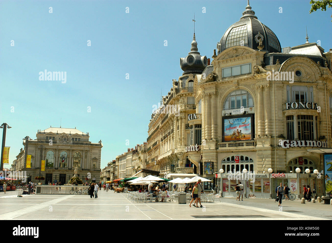 The ornate architecture of downtown Montpellier is seen in the Opera ...