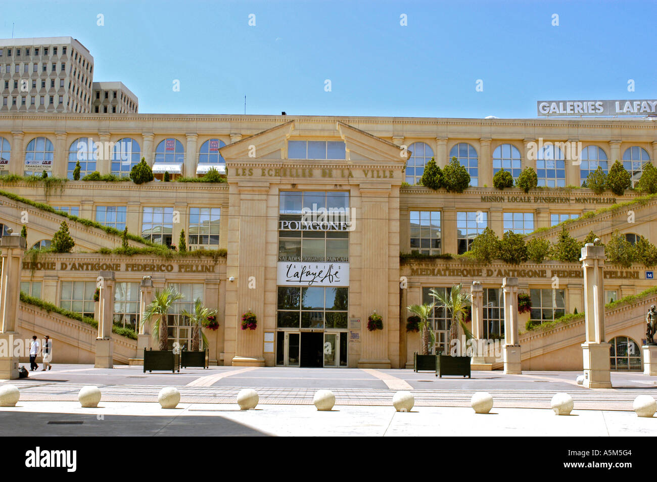 The modern shopping district in downtown Montpellier France is called ...