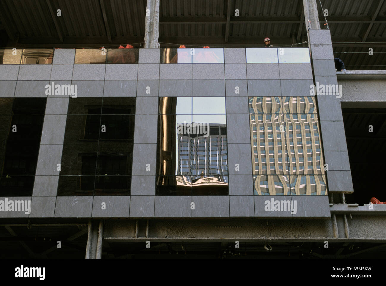Curtain wall being installed on Random House building at 1540 Broadway ...
