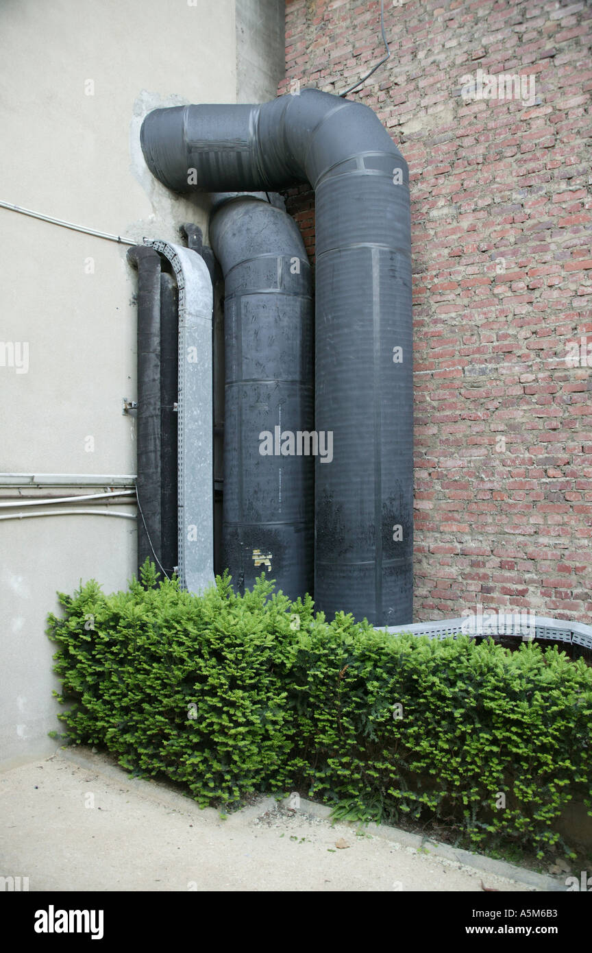 Paris pipes and bush Stock Photo - Alamy