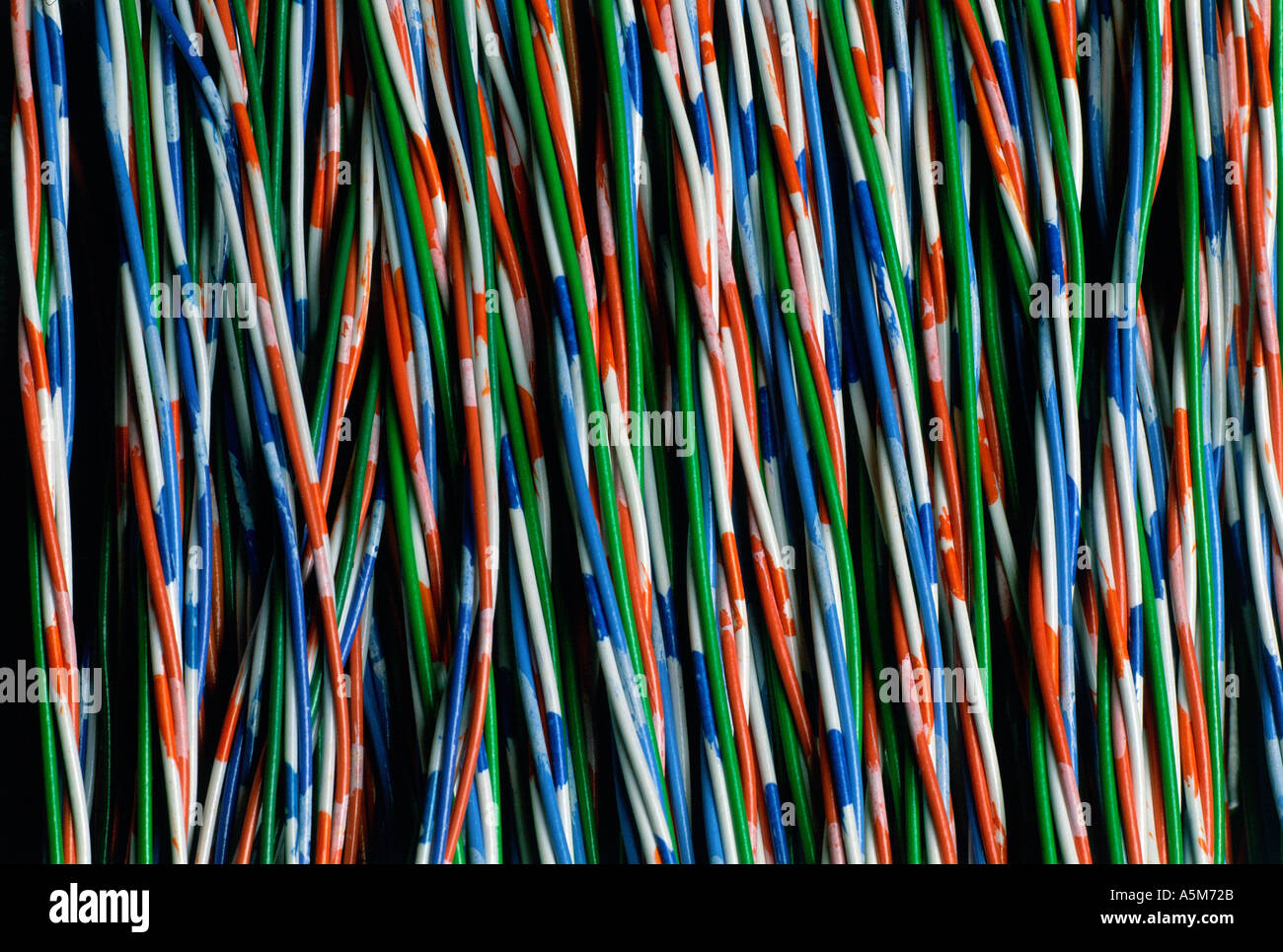Communication wires at telecommunication office Stock Photo - Alamy