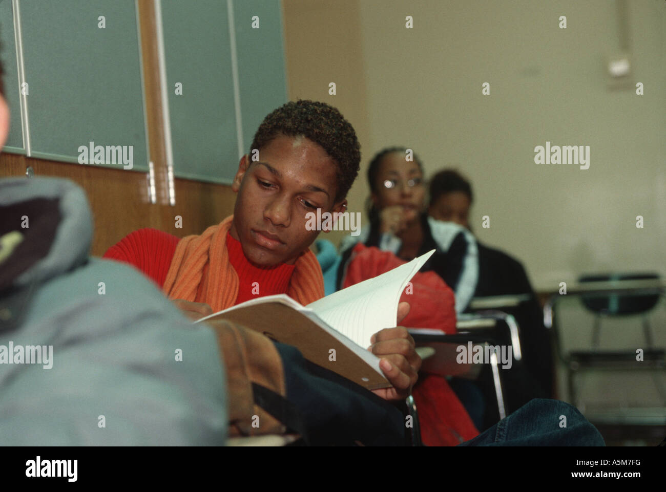 Student in a history class at a New York City public high school Stock ...
