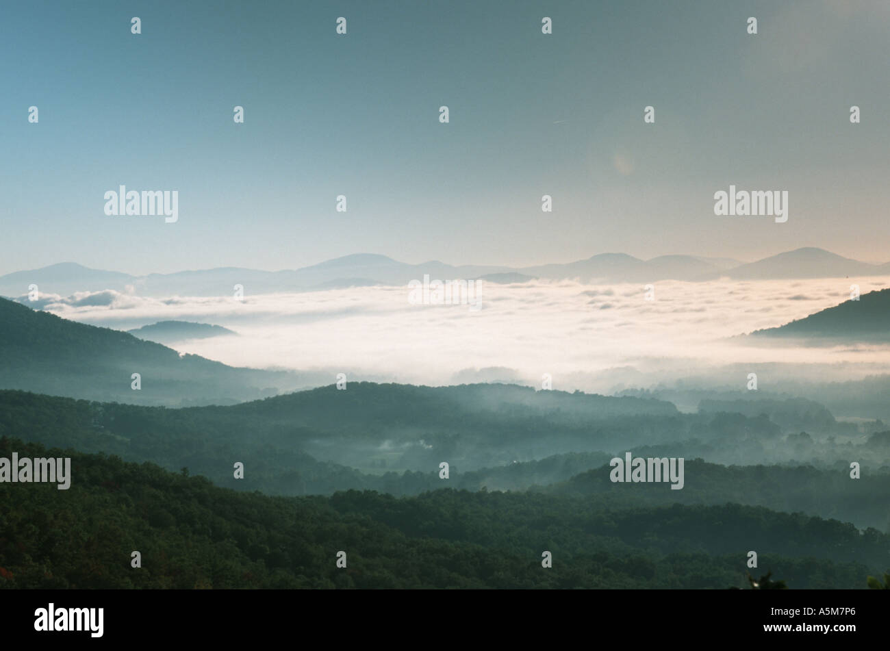 A view of the Appalachian mountains in western North Carolina near ...