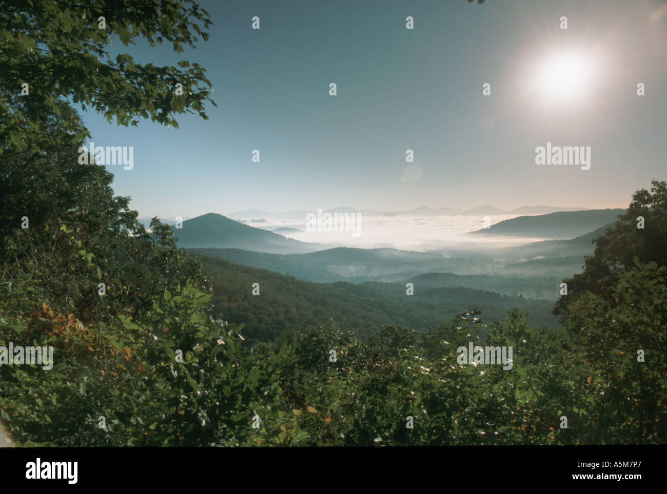 A view of the Appalachian mountains in western North Carolina near ...