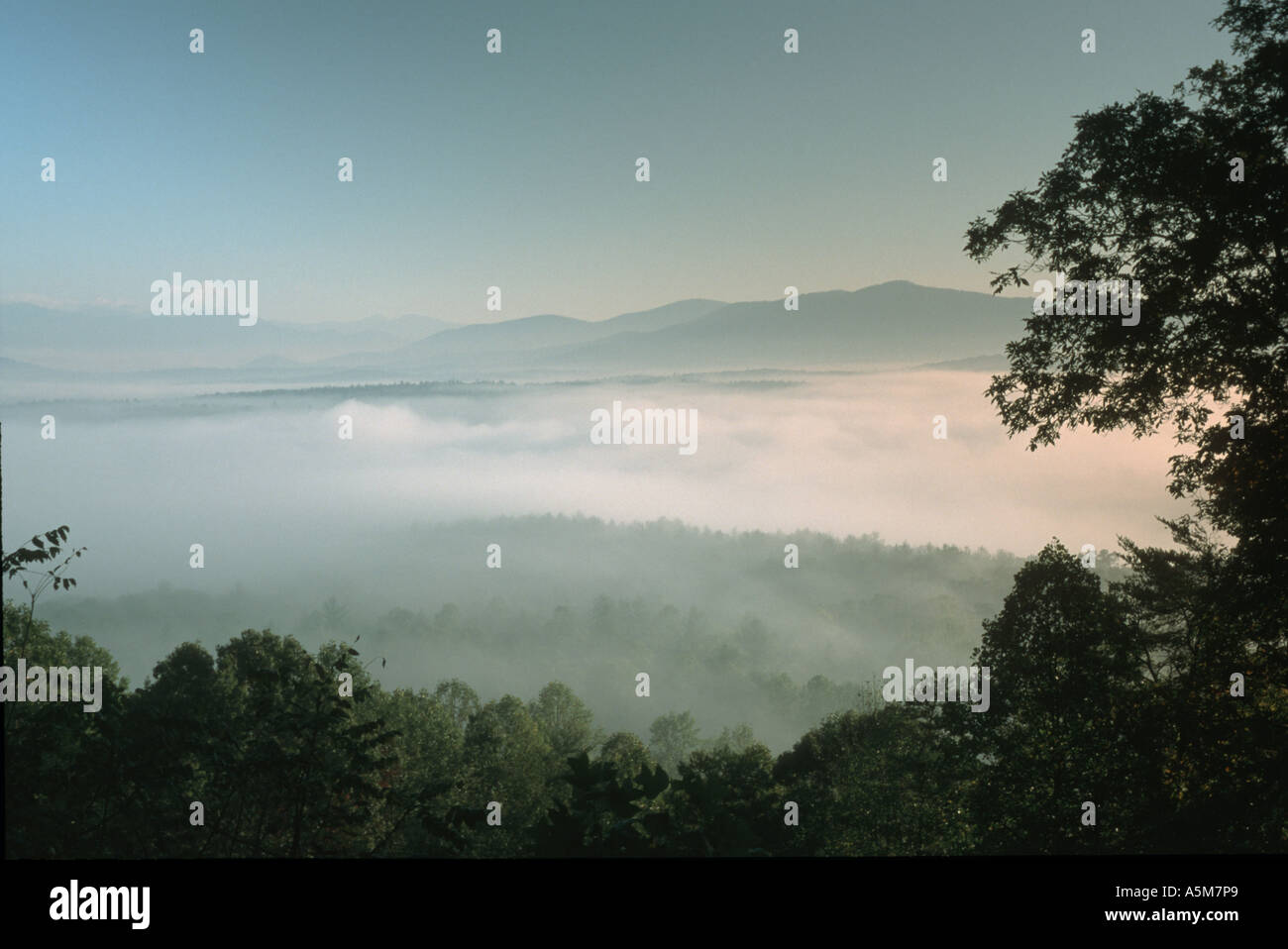 A view of the Appalachian mountains in western North Carolina near ...