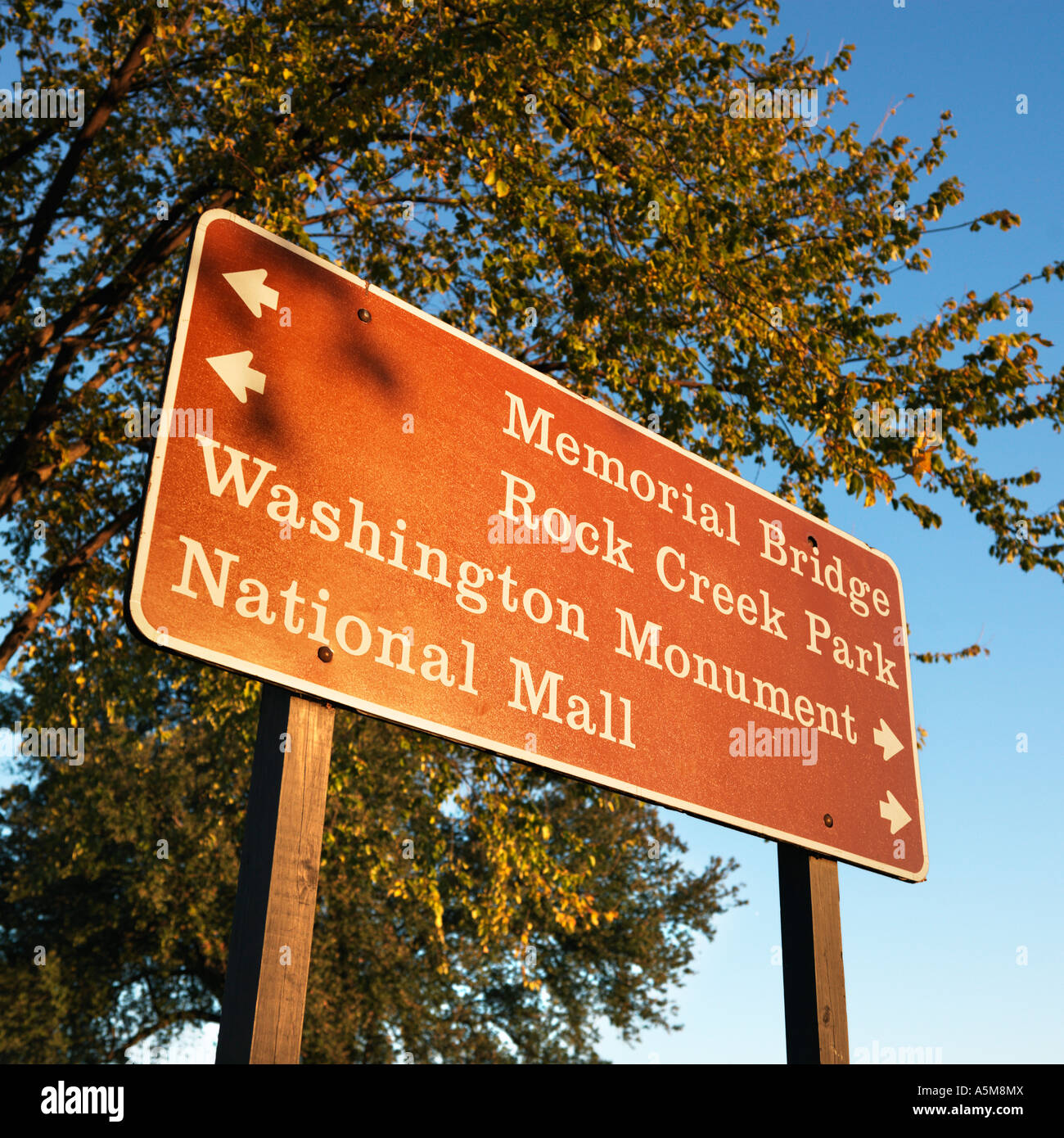 Sign giving directions to landmarks in Washington DC USA Stock Photo ...