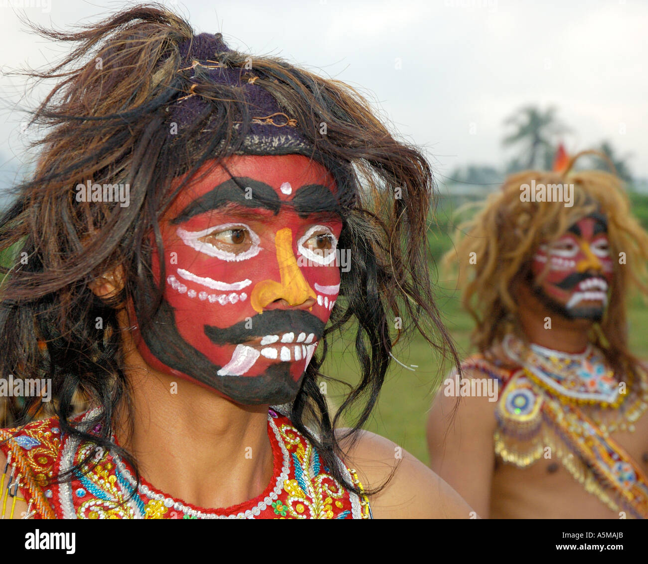 Javanese painted face Stock Photo - Alamy