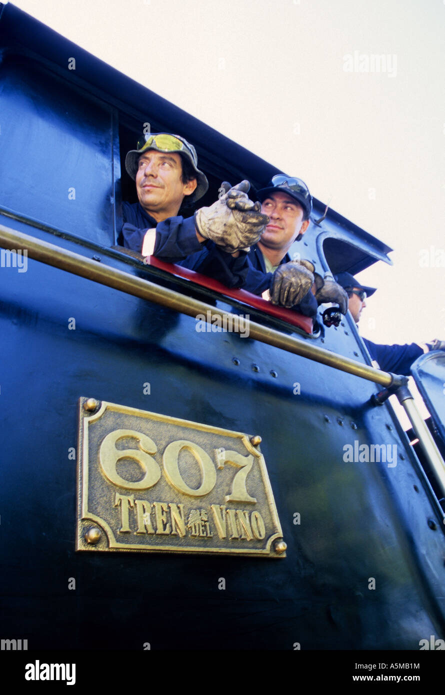Engineers of Colchagua Wine Route Train (Tren del Vino) steam ...