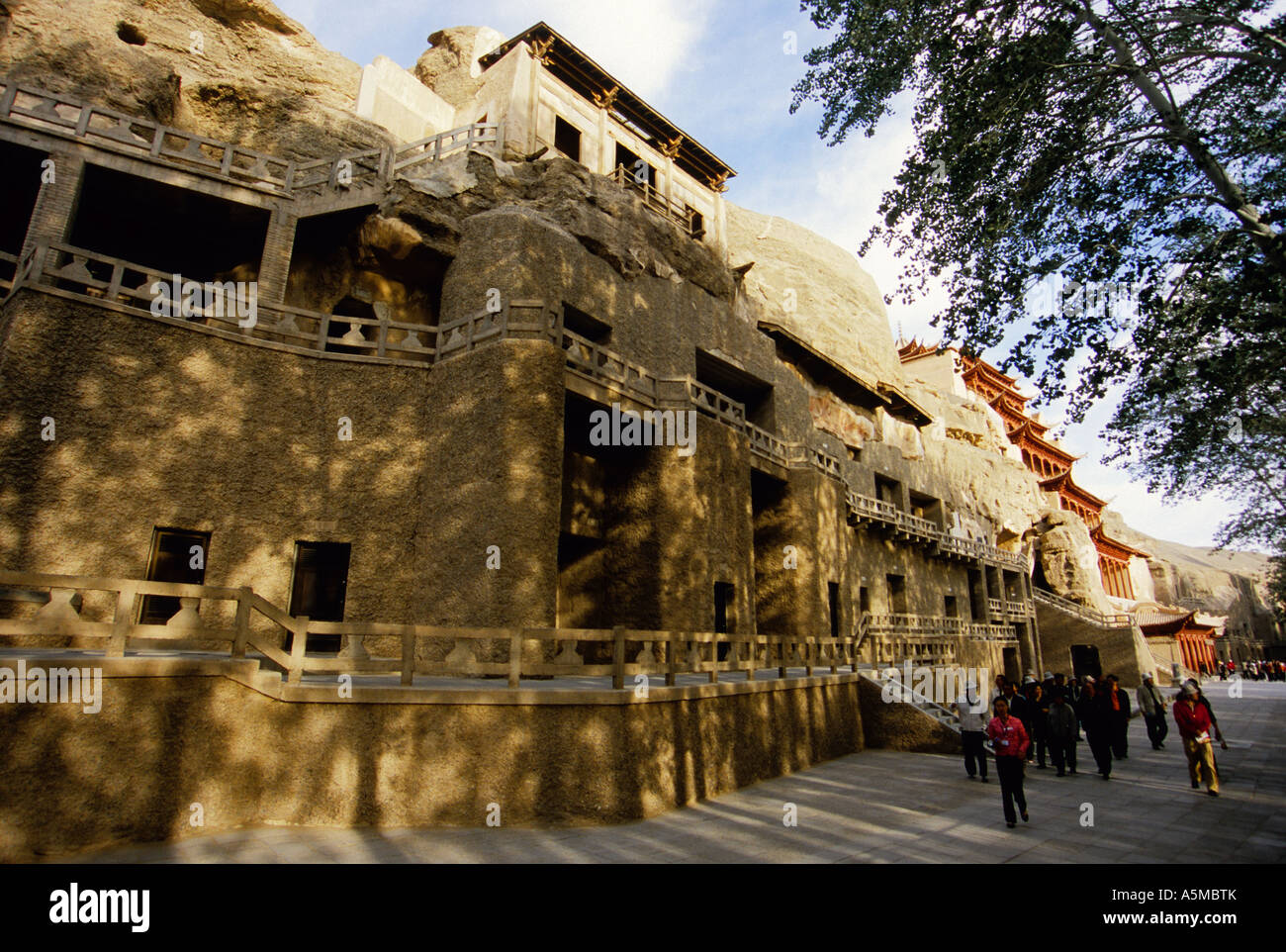 Mogao Grottoes cave temple complex on the Silk Road Dunhuang, China ...