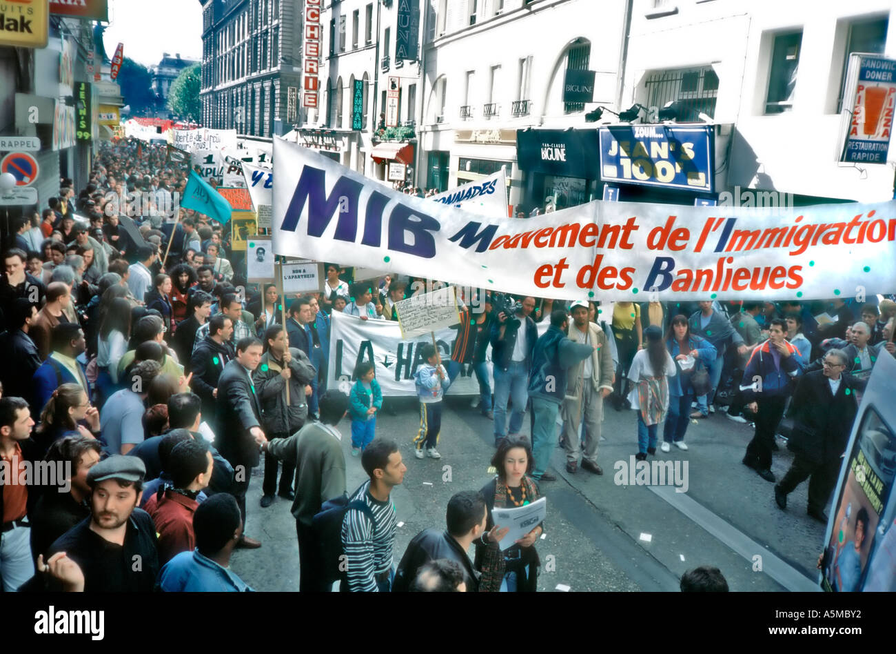 Paris, France, Demonstration of French Immigrants Movement from Suburbs ...