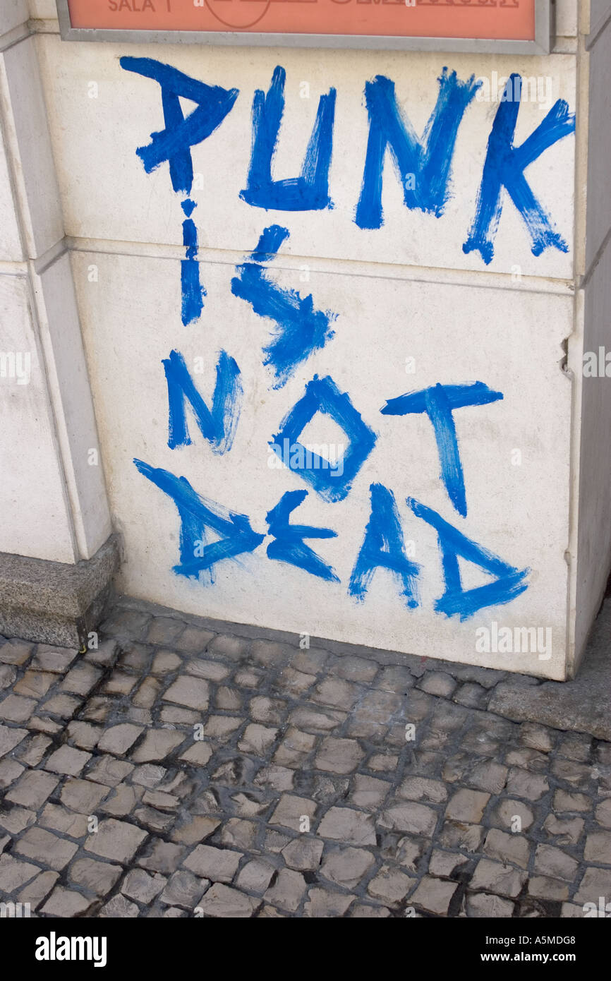 Punk Is Not Dead Graffitti Stock Photo - Alamy