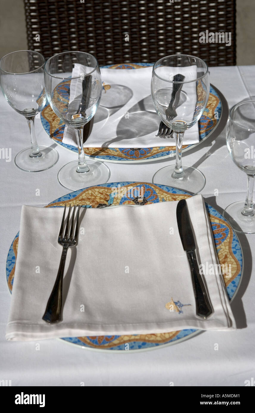 Restaurant Table Setting Seville Andalucia Spain Stock Photo - Alamy