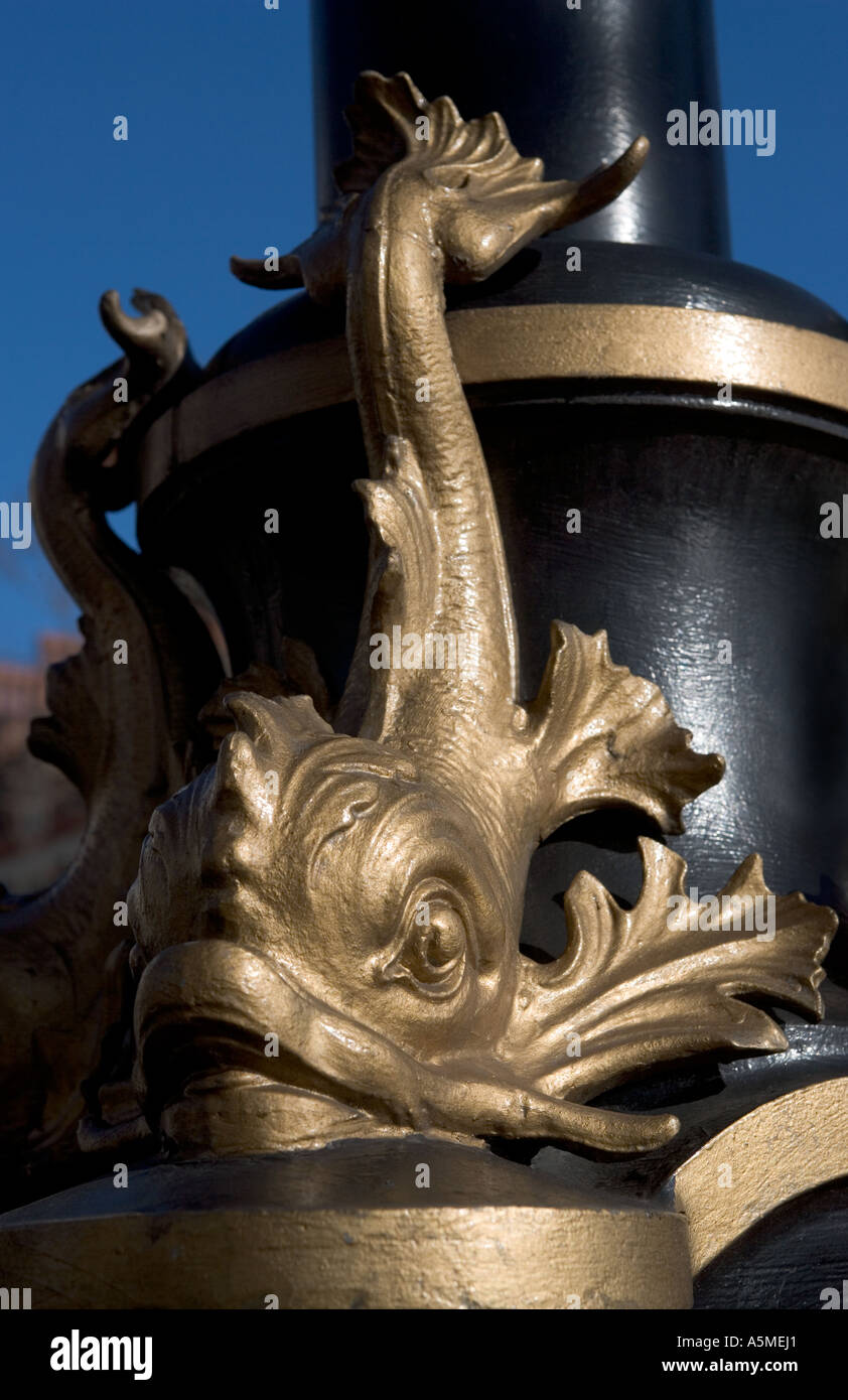 Sturgeon Lampstand Detail Victoria Embankment London England Stock ...