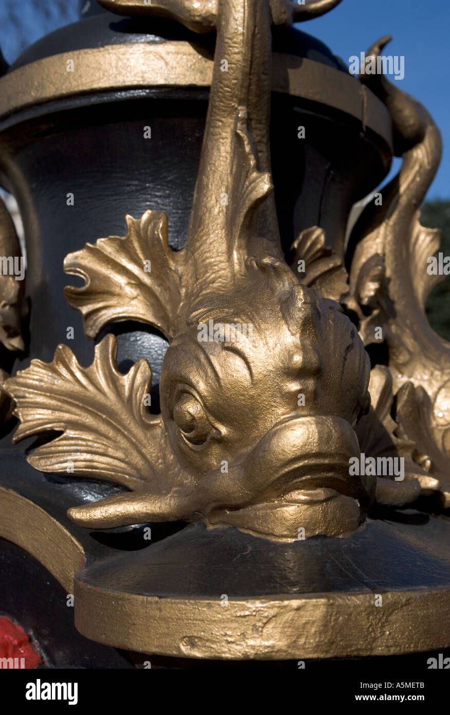 Sturgeon Lampstand Detail Victoria Embankment London England Stock ...