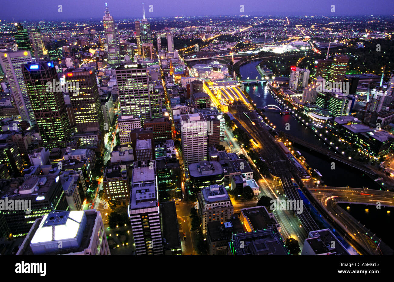 Aerial downtown melbourne australia hi-res stock photography and images ...