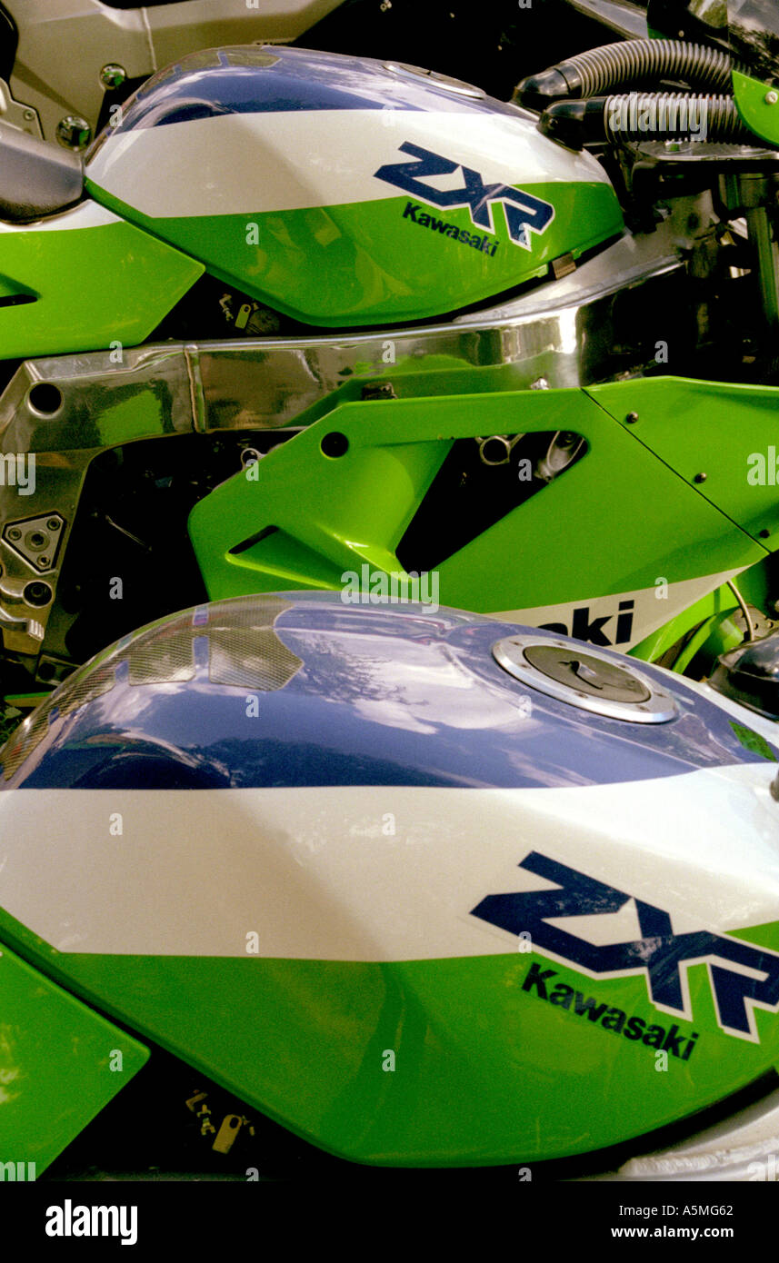 Kawasaki ZXR motorcycle fuel tank pattern Stock Photo - Alamy