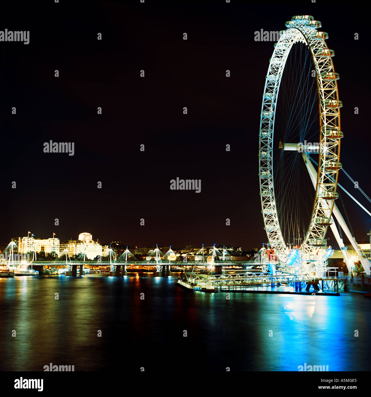 Night shot of BA London Eye Millennium Wheel Marks Barfield Architects ...