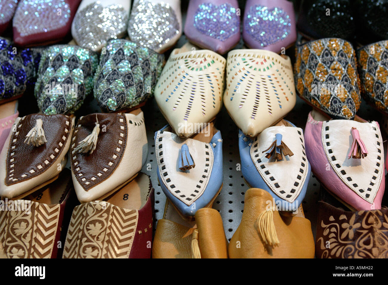 Hand-made shoes in Morocco Stock Photo - Alamy