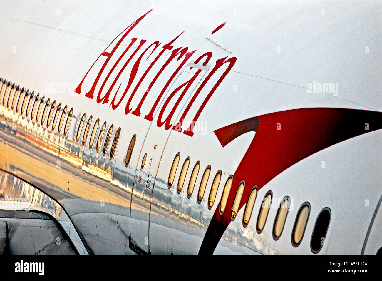 Detail of the fuselage of an Airbus A330 operated by Austrian Airlines ...