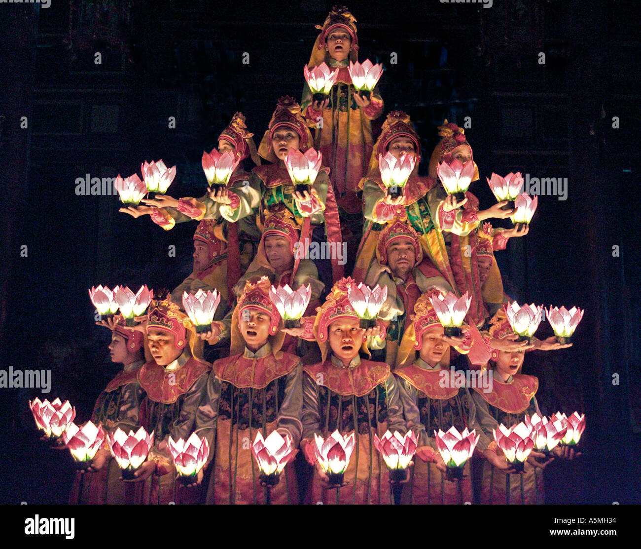 Vietnam Traditional Dance Vietnam Traditional Dance Hi Res Stock