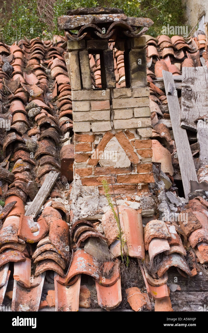 Italian Chimney stack Accumoli Italy Stock Photo - Alamy