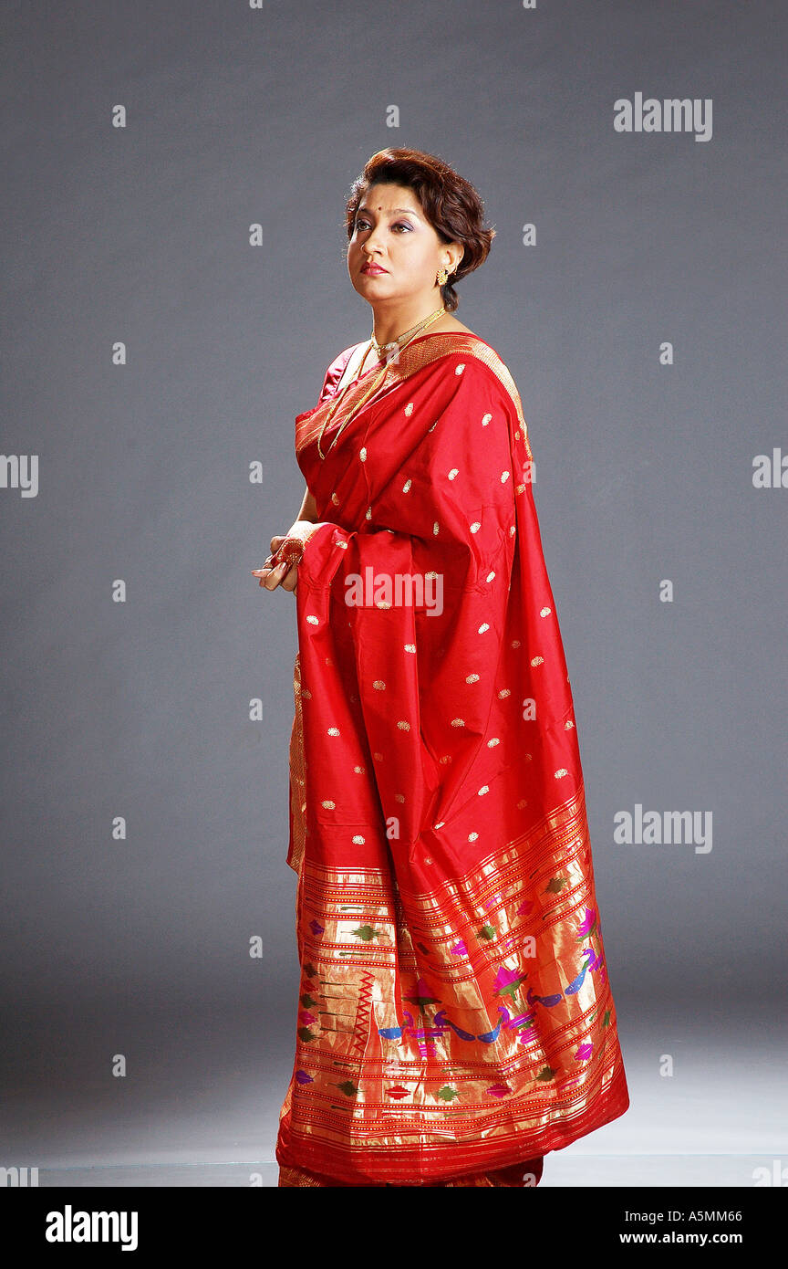 Saree model with background hi-res stock photography and images - Alamy