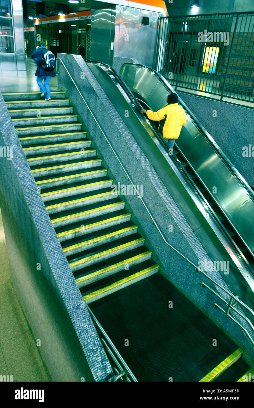 Escalator in Subway Station Stock Photo - Alamy